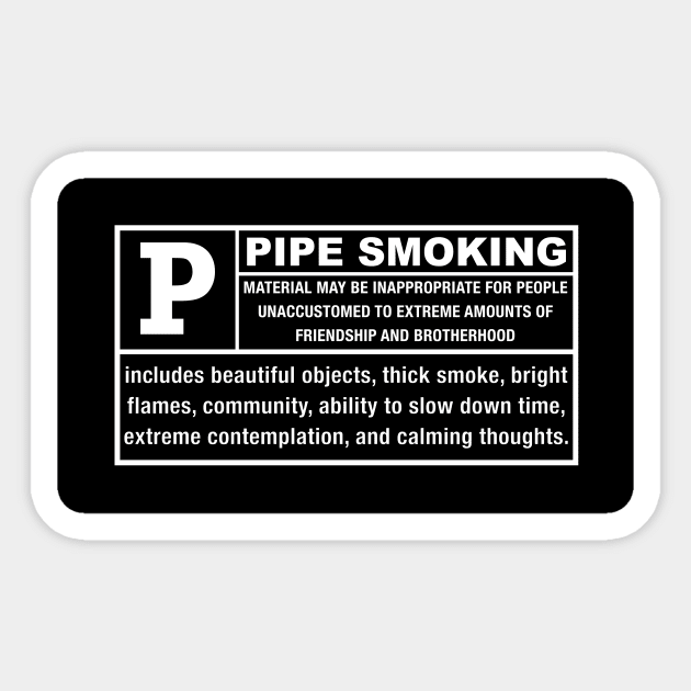 Pipe Smoking Warning Label - Pipe Smoking - Sticker | TeePublic