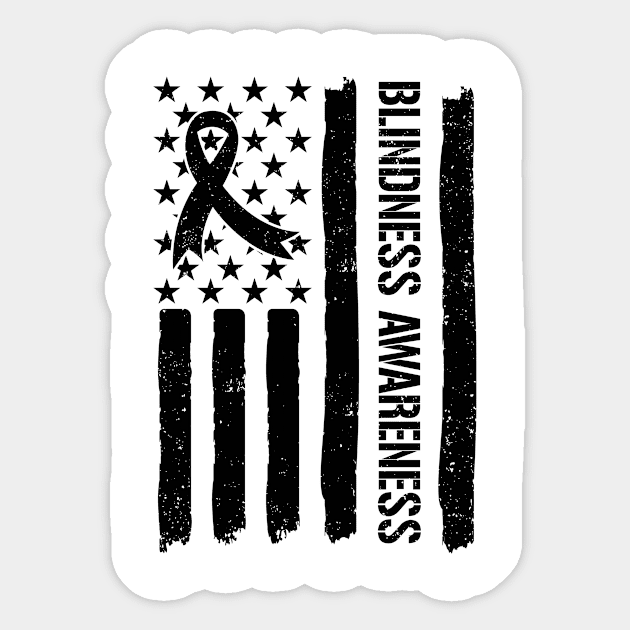 Blindness Awareness Month American Flag Ribbon - Blindness Awareness ...