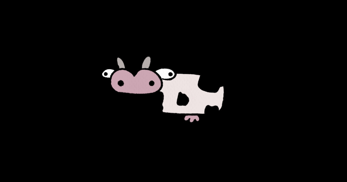 Goofy cow drawing - Cow - Sticker | TeePublic