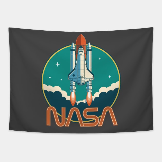NASA Retro Vintage Space Logo - Nasa - Tapestry | TeePublic