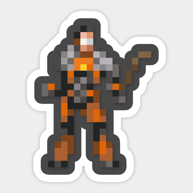 Gordon Freeman low-res pixelart - Dailychallenge - Sticker | TeePublic