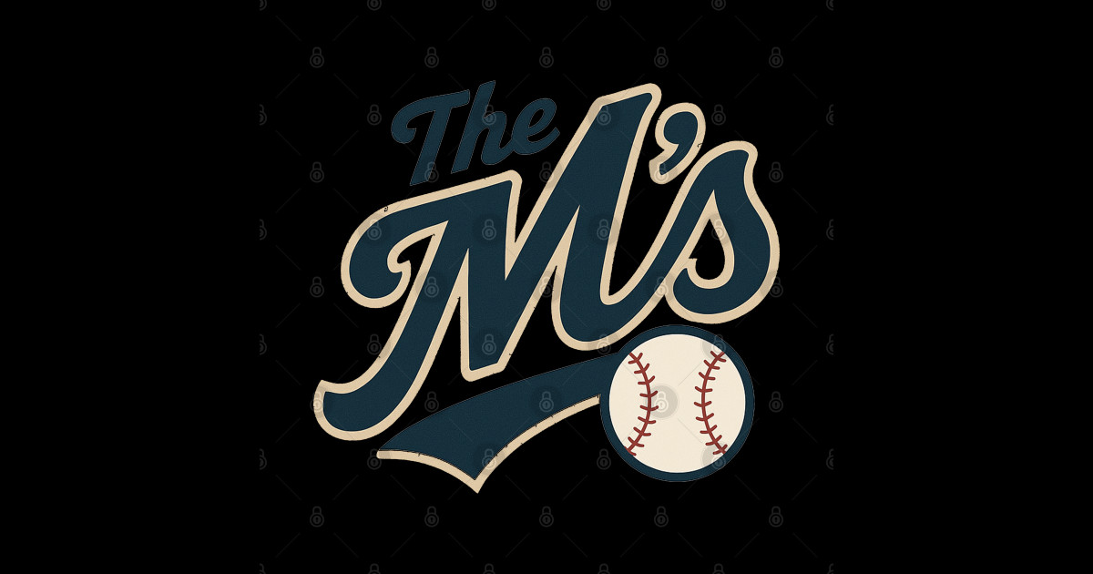 The M's – Vintage Baseball Script Design - Seattle Mariners Baseball ...