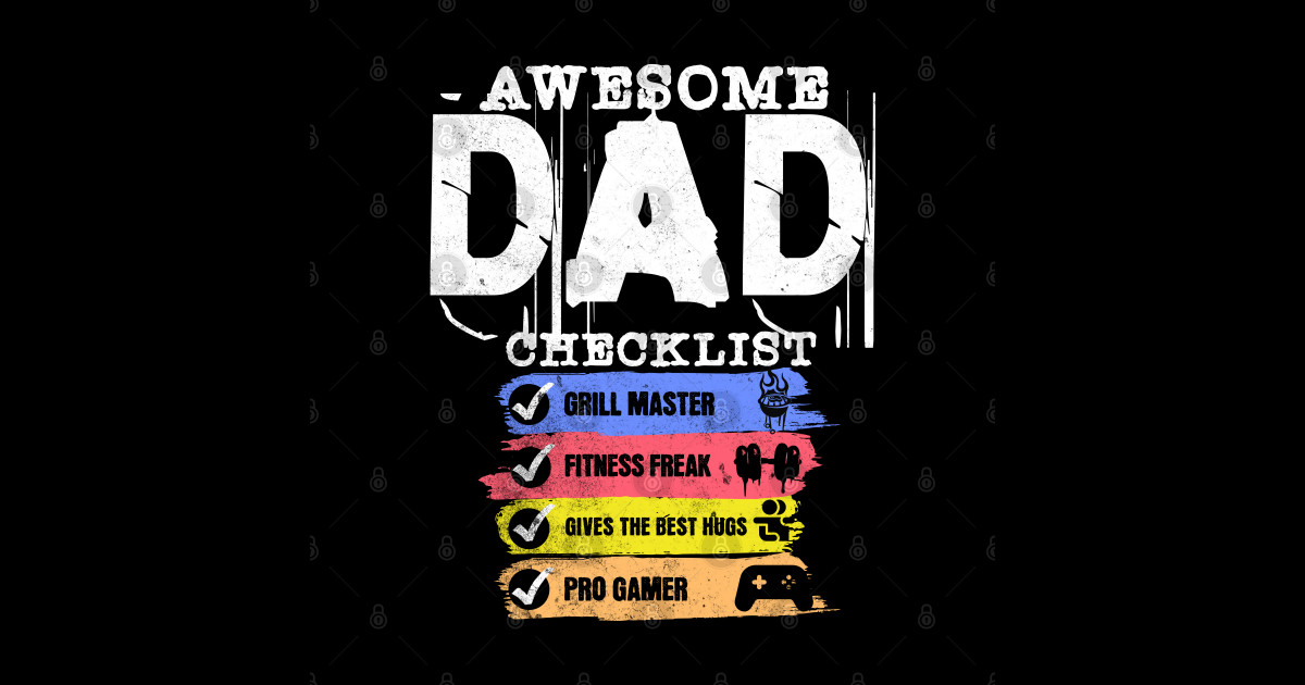Awesome Dad Checklist - Awsome Dad - Sticker | TeePublic