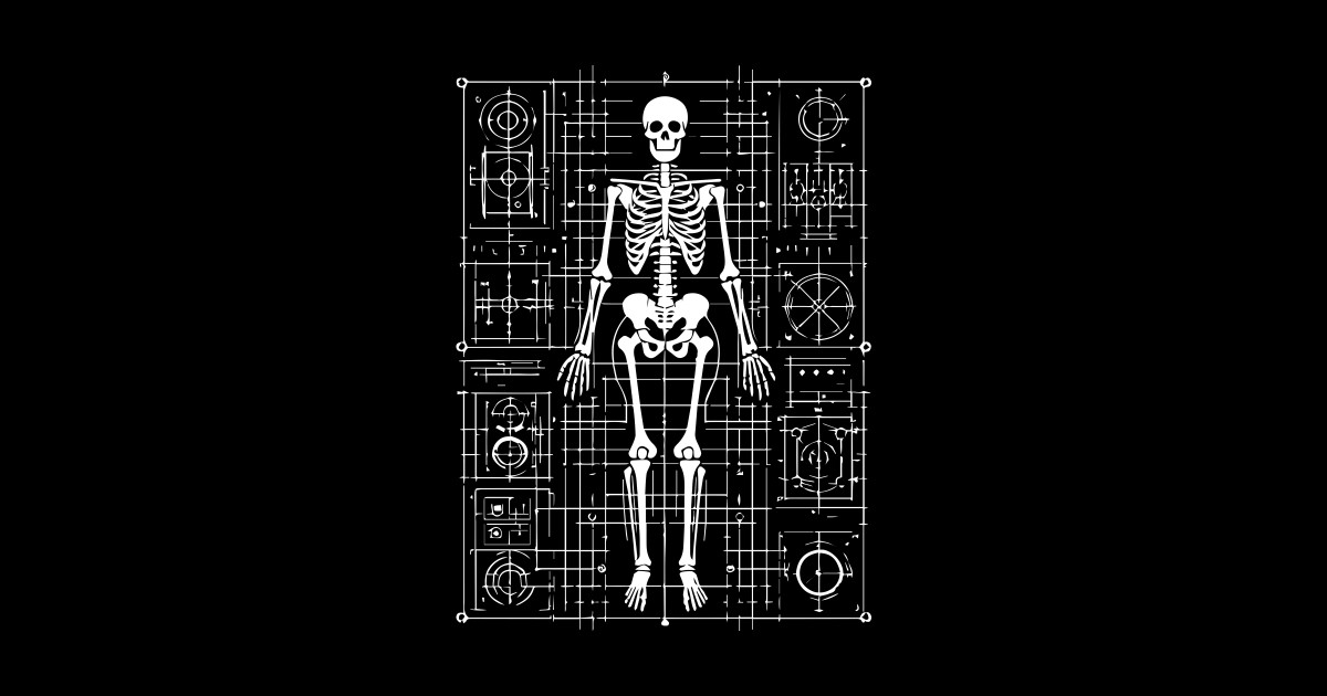 skeleton blueprints - Skeleton - Sticker | TeePublic
