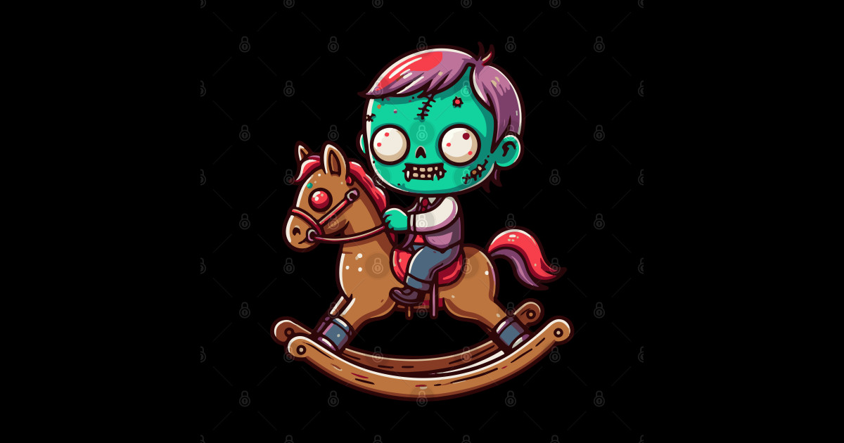 cute zombie ride rocking horse - Cute Zombie - Posters and Art Prints ...