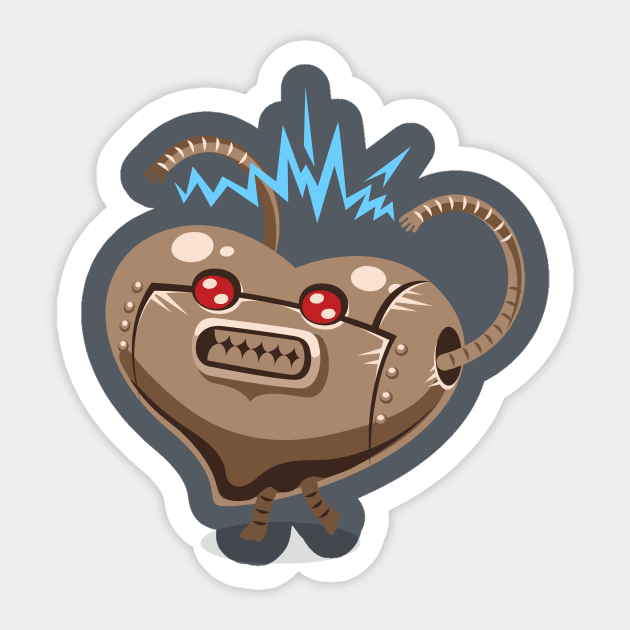 Valentines Robo-Heart - Valentines Day - Sticker | TeePublic