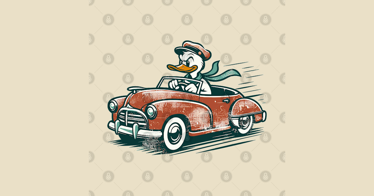 Duck Driving Car - Duck - T-Shirt | TeePublic
