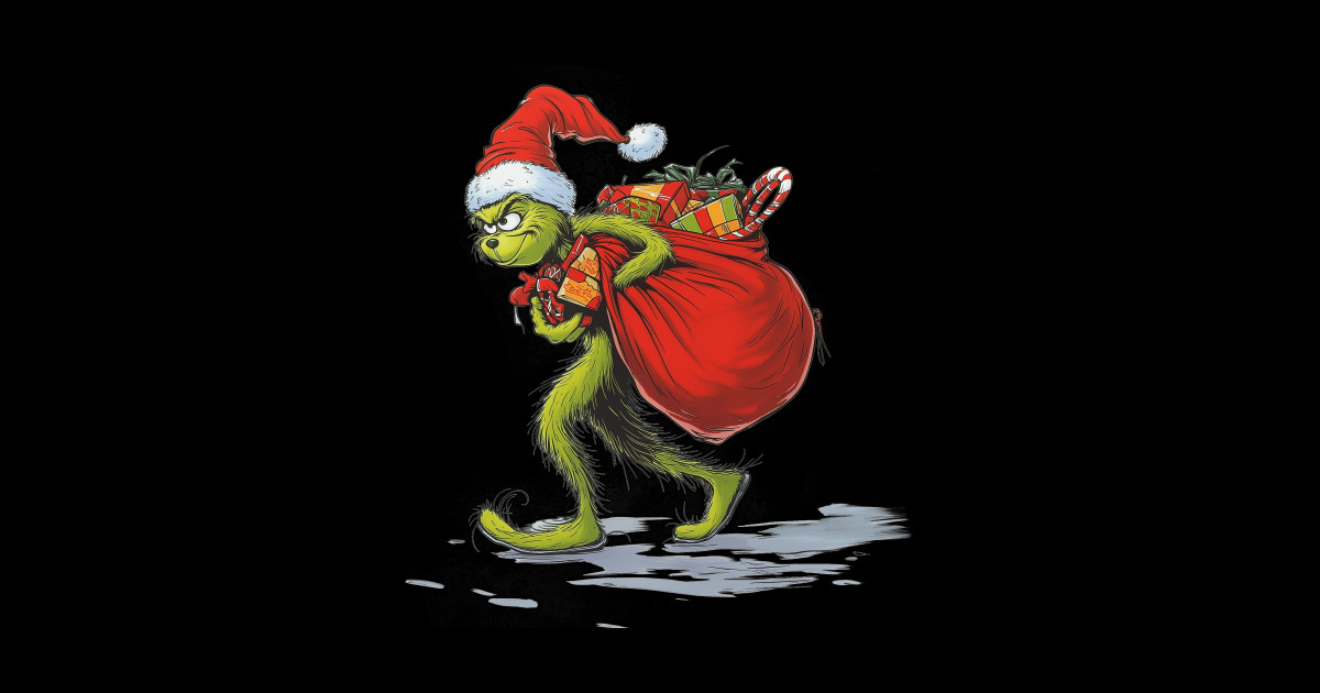 THE GRINCH STEALING YOUR GIFTS - Grinch - Sticker | TeePublic