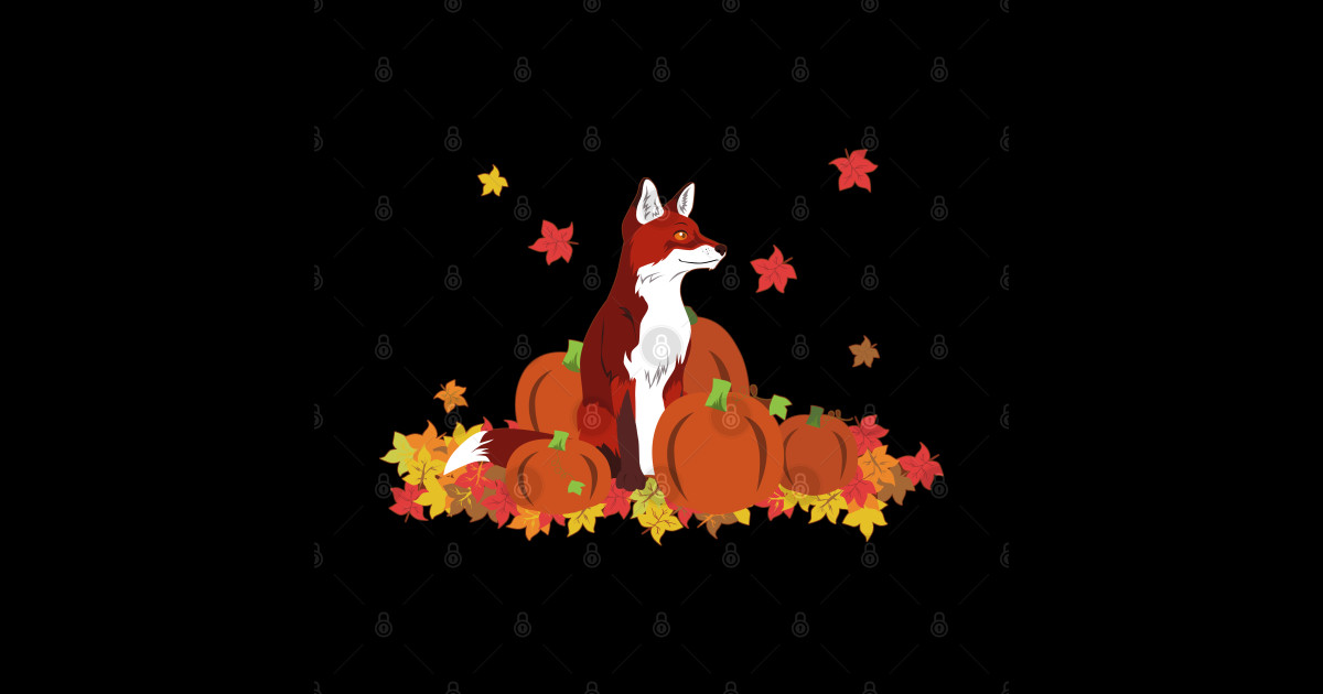 A Fox in the Pumpkin Patch - Fox - Posters and Art Prints | TeePublic