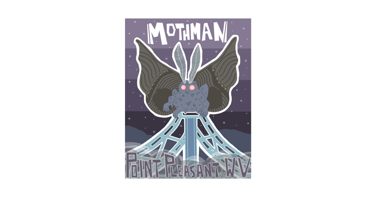 Mothman on the Bridge - Mothman - T-Shirt | TeePublic