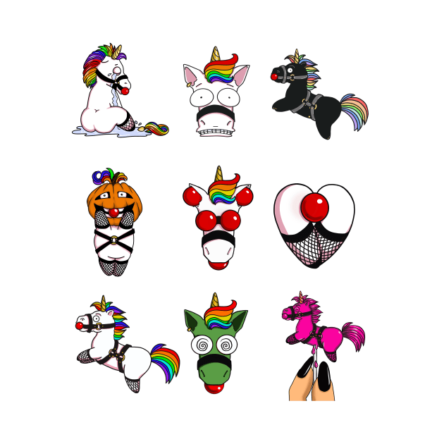 BDSM Unicorn Sticker Bombing - Stickerbombing - T-Shirt | TeePublic