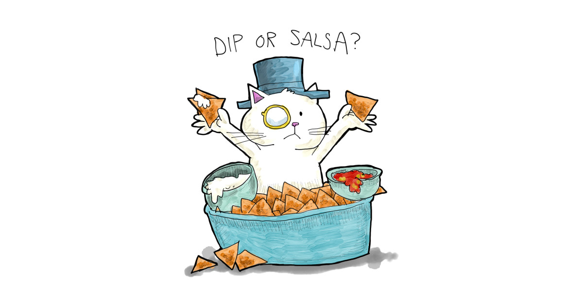 Dapper Cat - Salsa Dip - Cats - T-Shirt | TeePublic