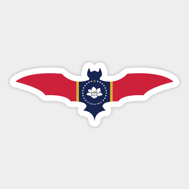 Mississippi Bat Flag - Mississippi State - Sticker | TeePublic