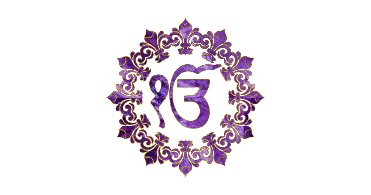 Amethyst and gold Ek Onkar / Ik Onkar symbol - Ek Onkar - T-Shirt ...