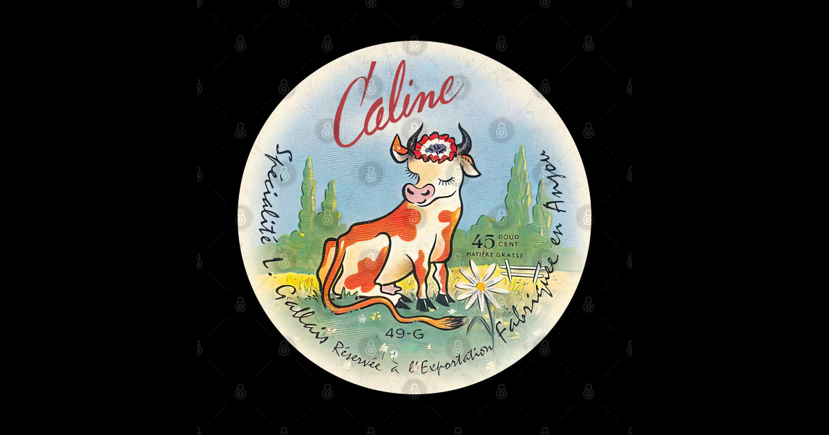 Caline -- Vintage Francophile Cheese Label - Francophile - Sticker ...