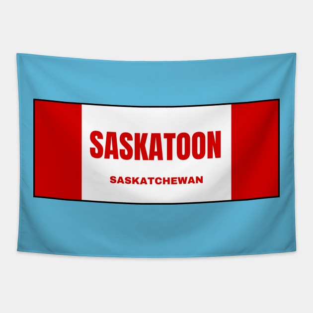 Saskatoon City in Canadian Flag Colors - Saskatoon - Tapestry | TeePublic