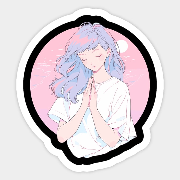 Cute Anime Girl - Anime Girls - Sticker | TeePublic