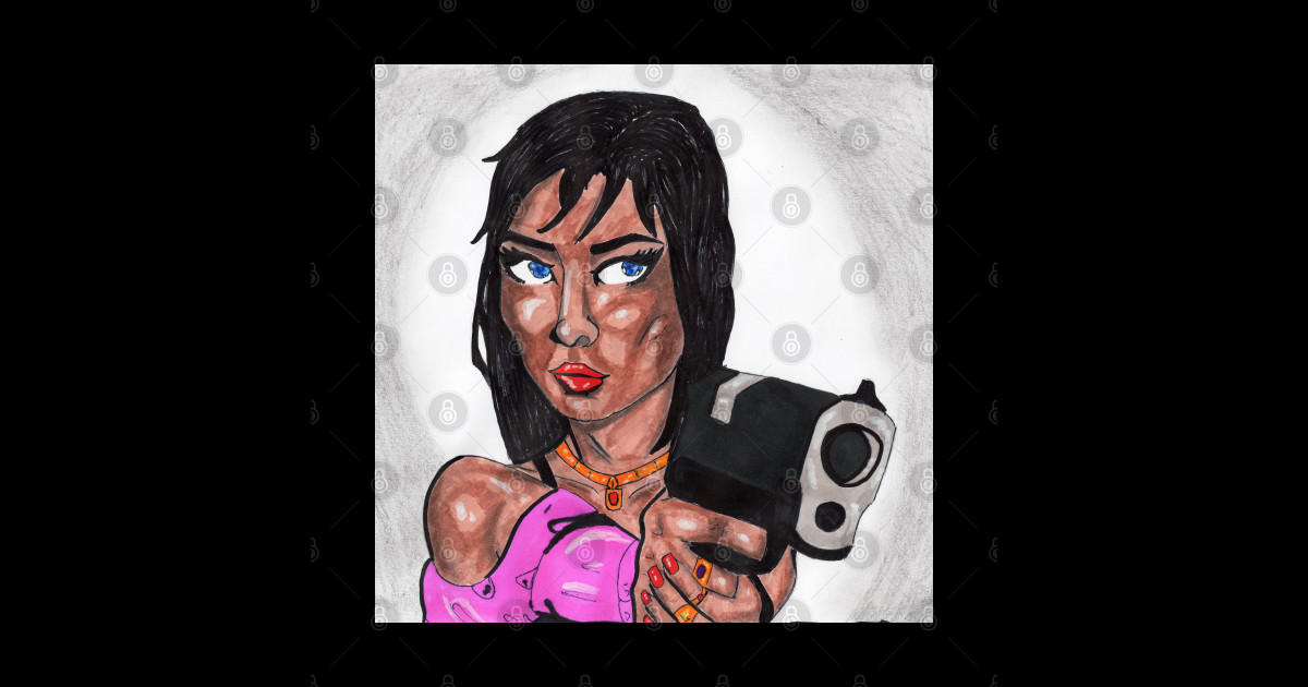 Girl With Gun - Gun - Sticker | TeePublic