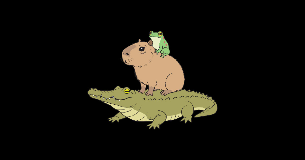 Capybara Stack – The Chillest Totem of the Wild - Capybara - Sticker ...