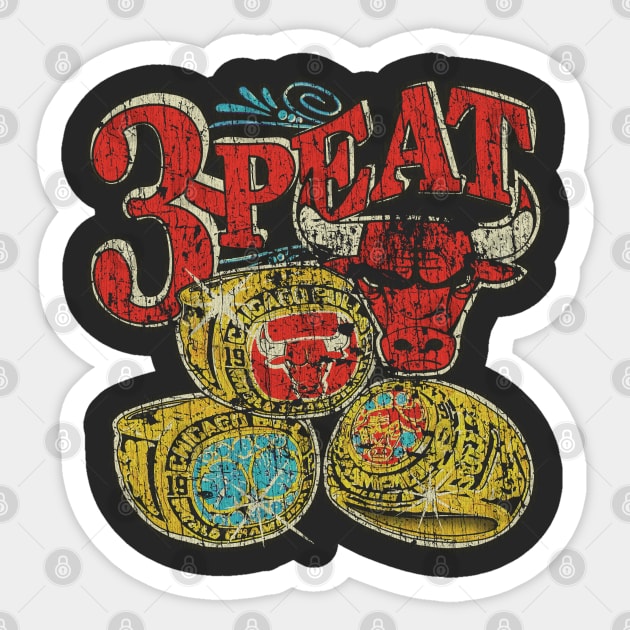 Chicago 3-Peat 1993 - Basketball - Sticker | TeePublic