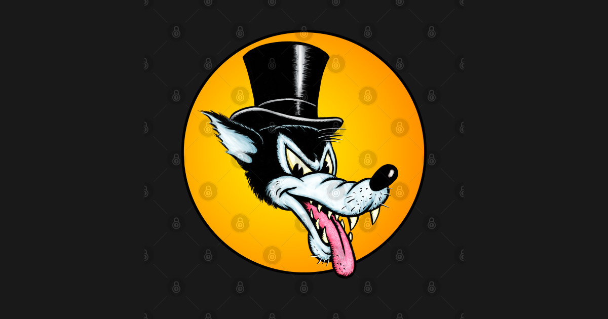 Rockabilly Wolf - Wolf Cartoon - T-Shirt | TeePublic