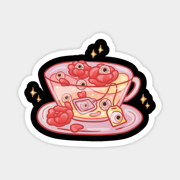 Weirdcore Aesthetic Eyes Tea Eyeballs In A Tea Cup - Weirdcore - Magnet ...