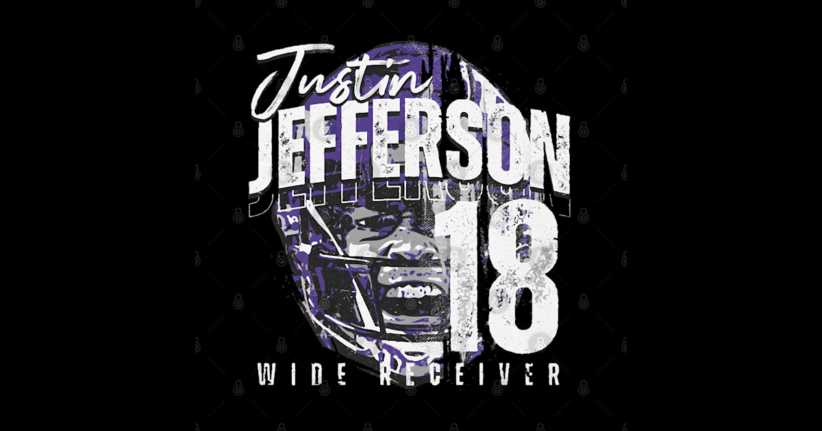 Justin Jefferson Minnesota Half Face - Justin Jefferson - Sticker ...