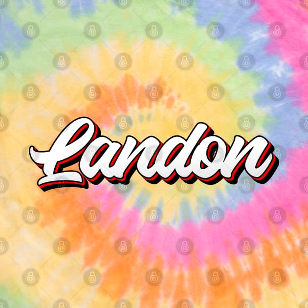 Landon name - cool 70s retro font - Landon Name Cool 70s Retro Font - T ...