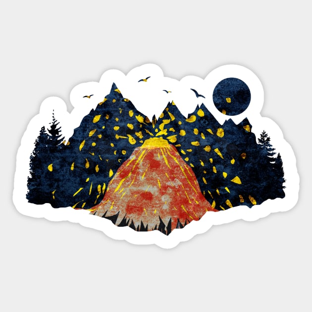 Volcano Eruption - Volcano - Sticker | TeePublic