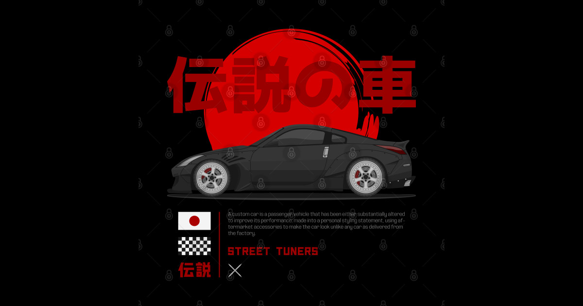 Midnight Racer Black 350 Z JDM - 350z - Sticker | TeePublic