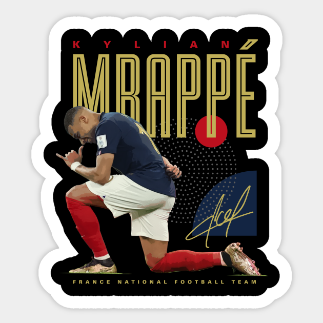 Kylian Mbappe - Kylian Mbappe France Football Team - Sticker | TeePublic