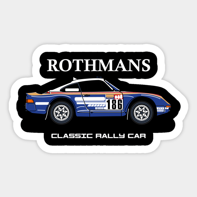 Rally Car Legend Rothmans - Rally Car - Sticker | TeePublic