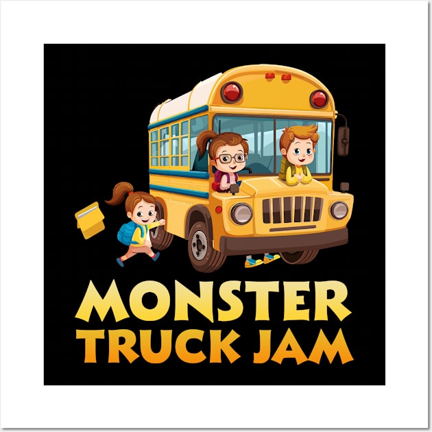 Monster Truck Jam School Bus Yellow Back To School Toddlers - Monster ...