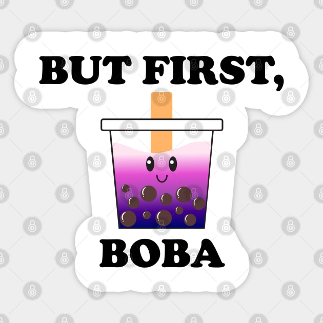 But First, Boba - Cute Galaxy Boba Bubble Tea - Boba - Sticker | TeePublic