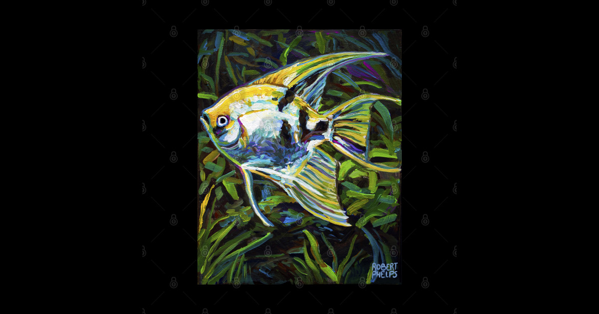 Colorful Angelfish Painting by Robert Phelps - Angelfish - Sticker ...