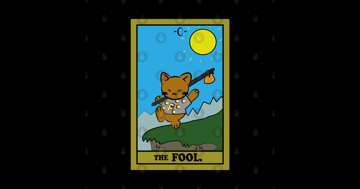 TAROT CARDS | THE FOOL. | CAT - Tarot - Sticker | TeePublic