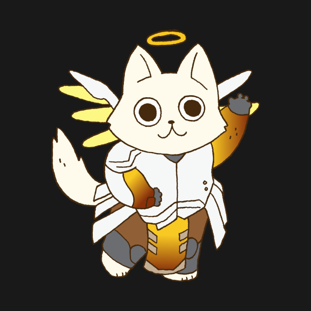Overwatch Mercy Cat - Overwatch - T-Shirt | TeePublic