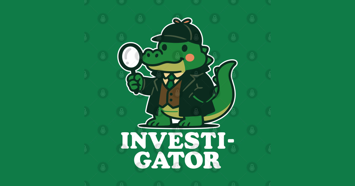 Investigator! Kawaii Baby Alligator Detective Cartoon Pun - Kawaii ...