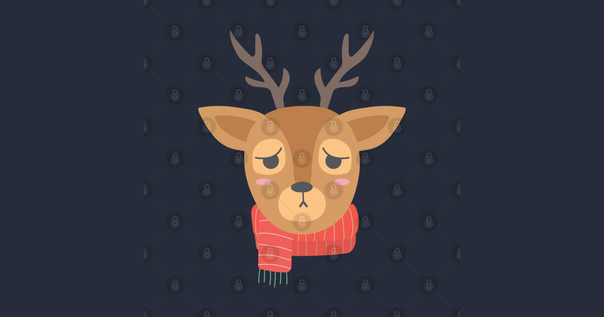 Sad reindeer - Reindeer - T-Shirt | TeePublic