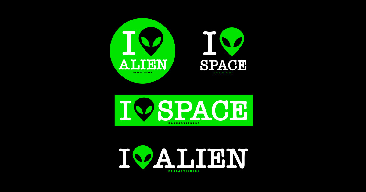 Signal - I love Alien and Space pack of stickers - I Love Space ...