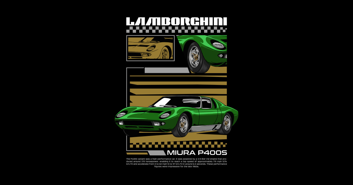Italian Miura Car - Italian Miura Car - Sticker | TeePublic