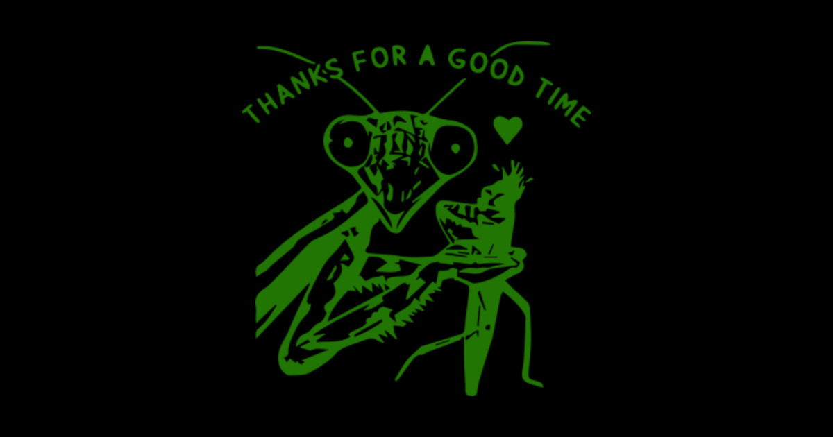 Praying Mantis T Shirt Thanks For A Good Time - Thanks For A Good Time ...