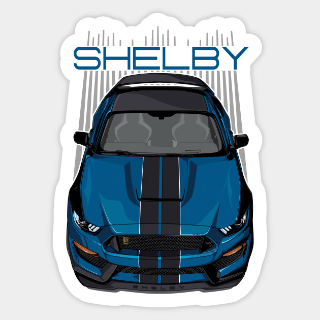 Mustang Shelby GT350 R - Blue and Black - Gt350r - Sticker | TeePublic