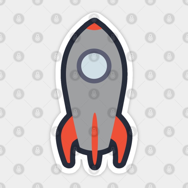 Retro Rocket Ship - Rocketship - Sticker | TeePublic