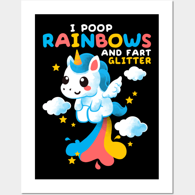 Unicorn pooping rainbows - Poop Rainbows - Posters and Art Prints ...