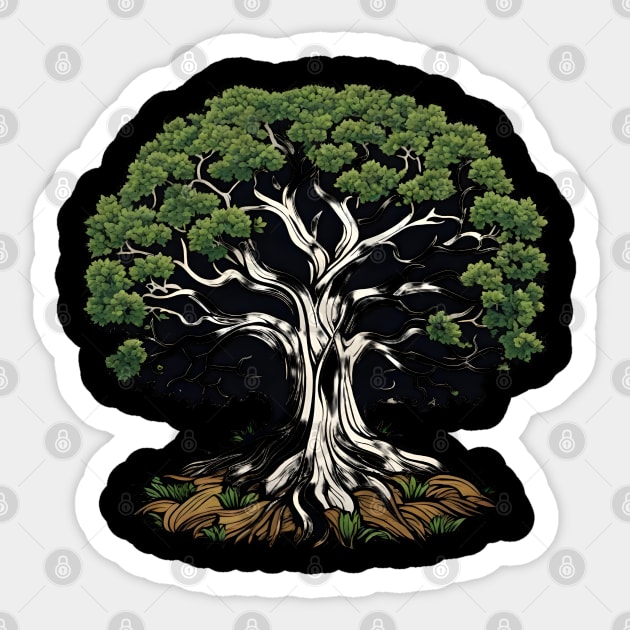 Lone Oak - Oak Tree - Sticker | TeePublic