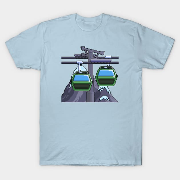 Pixel Art Cable car - Pixel Art - T-Shirt | TeePublic