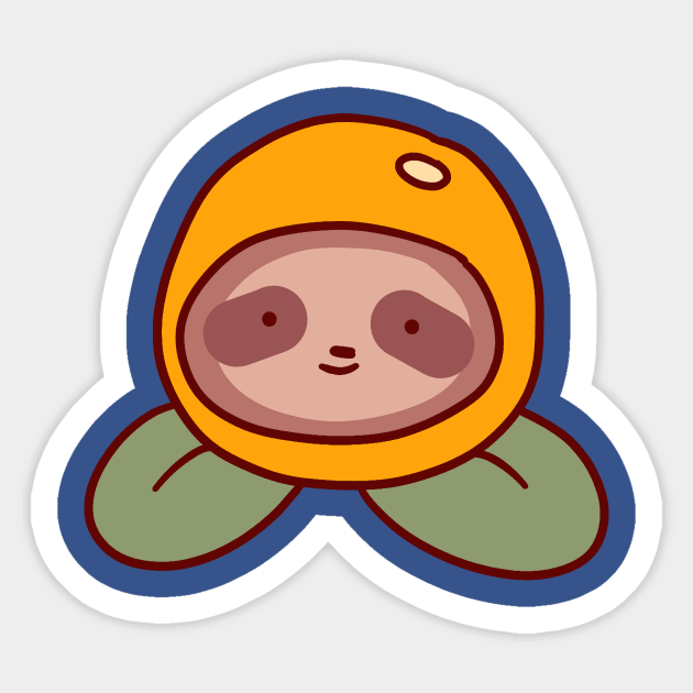 Orange Sloth Face - Sloth - Sticker | TeePublic