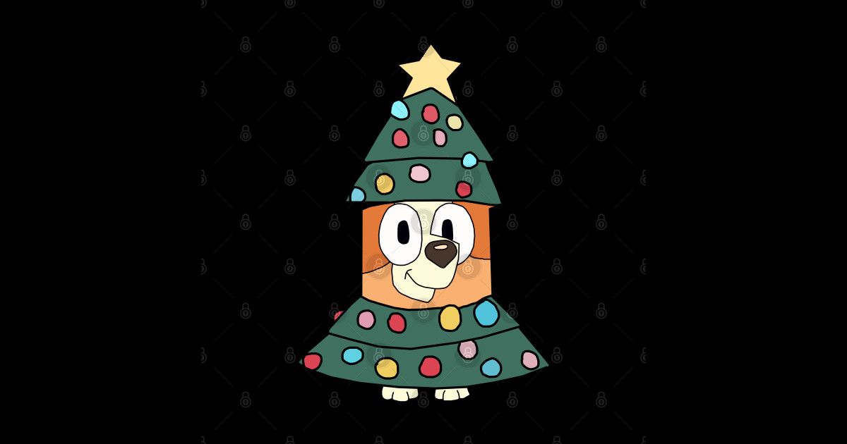 Bluey Tree Costume - Bluey Christmas - Sticker | TeePublic