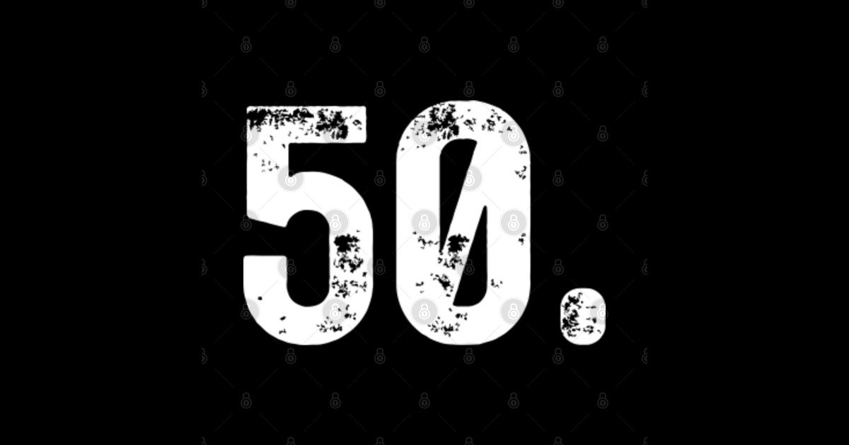 50 Word Large Text Letters 50th Birthday 50 - 50 - Sticker | TeePublic